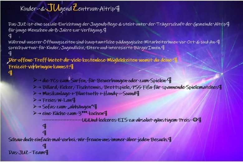 Jugendzentrum Altrip | Verbandsgemeinde Rheinauen